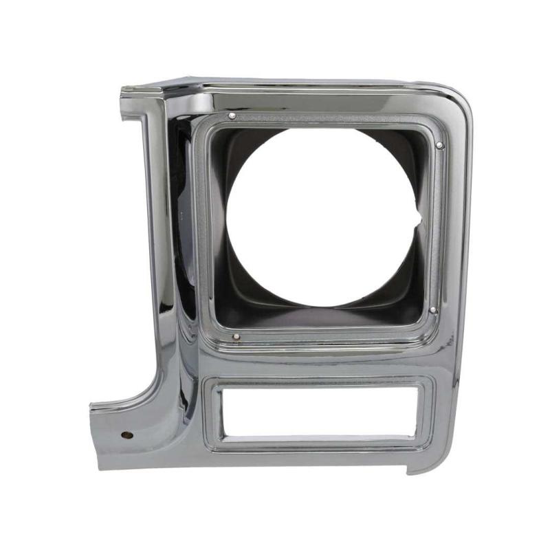 Headlamp Bezel - Round Headlamp - Chrome - Dark Gray Plastic - LH - 79 ...