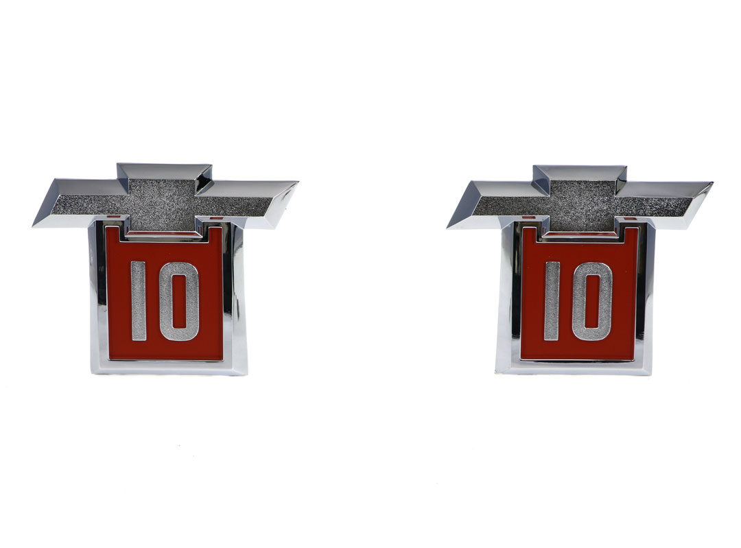 Front Fender Emblems - "10" - LH/RH Pair - 64 Chevy C/K Truck