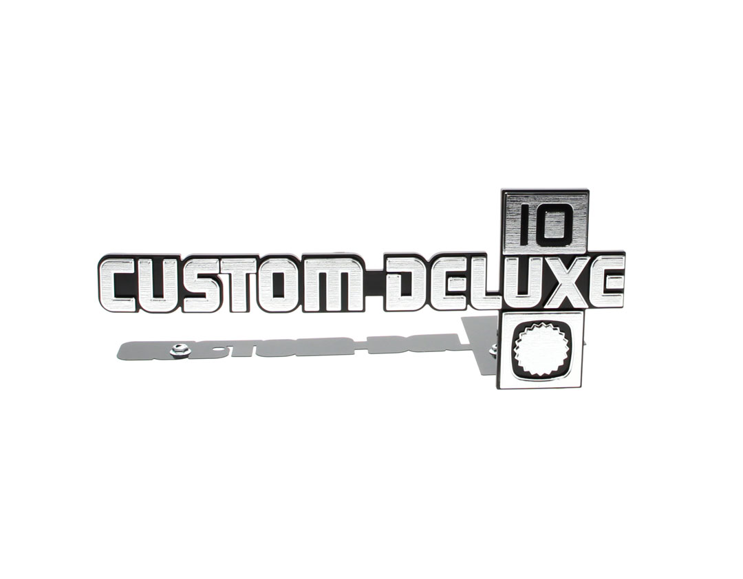 Front Fender Emblem - Custom Deluxe 10 - LH/RH Pair - 81-87 Chevy C10 ...