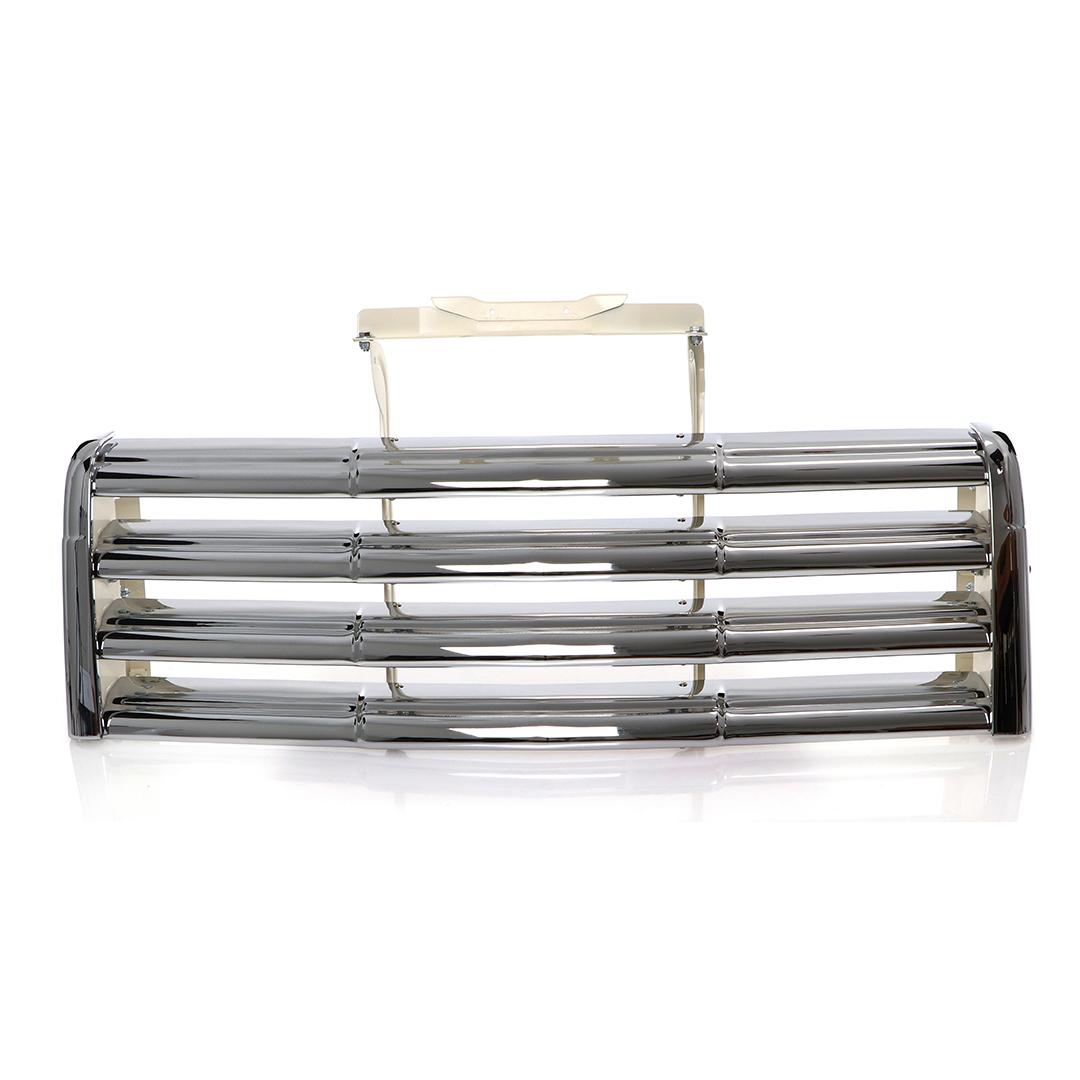 Grille Assembly - Chrome with Ivory Painted Back Bars - 49-55 GMC ...