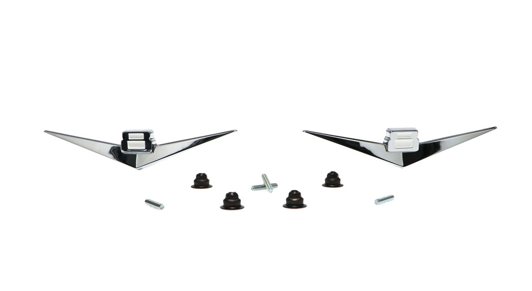 Fender Emblems - Pair - V8 - 55-56 Chevy Pickup Truck Suburban
